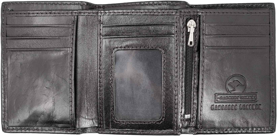 Genuine Kangaroo Leather Wallet Double Fold – Badgery Belts