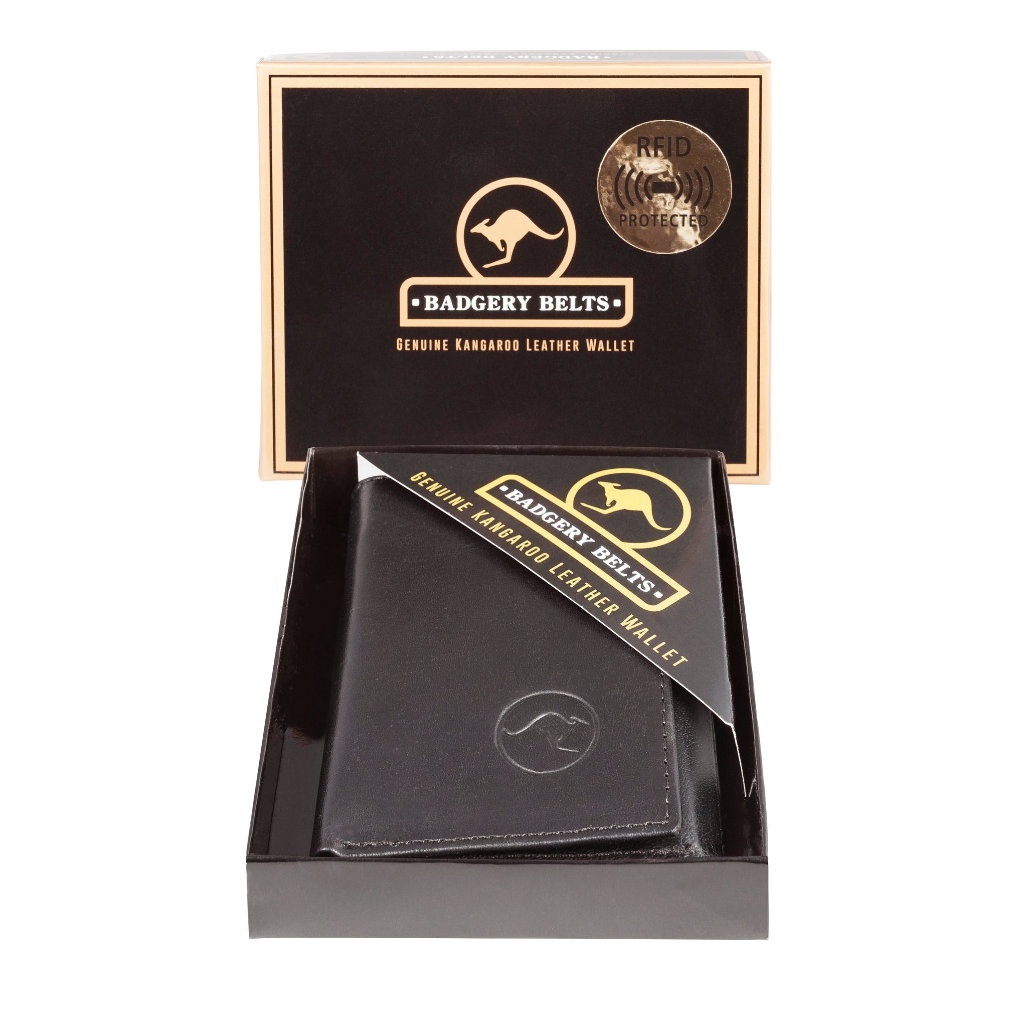 Genuine Kangaroo Leather Wallet Double Fold – Badgery Belts